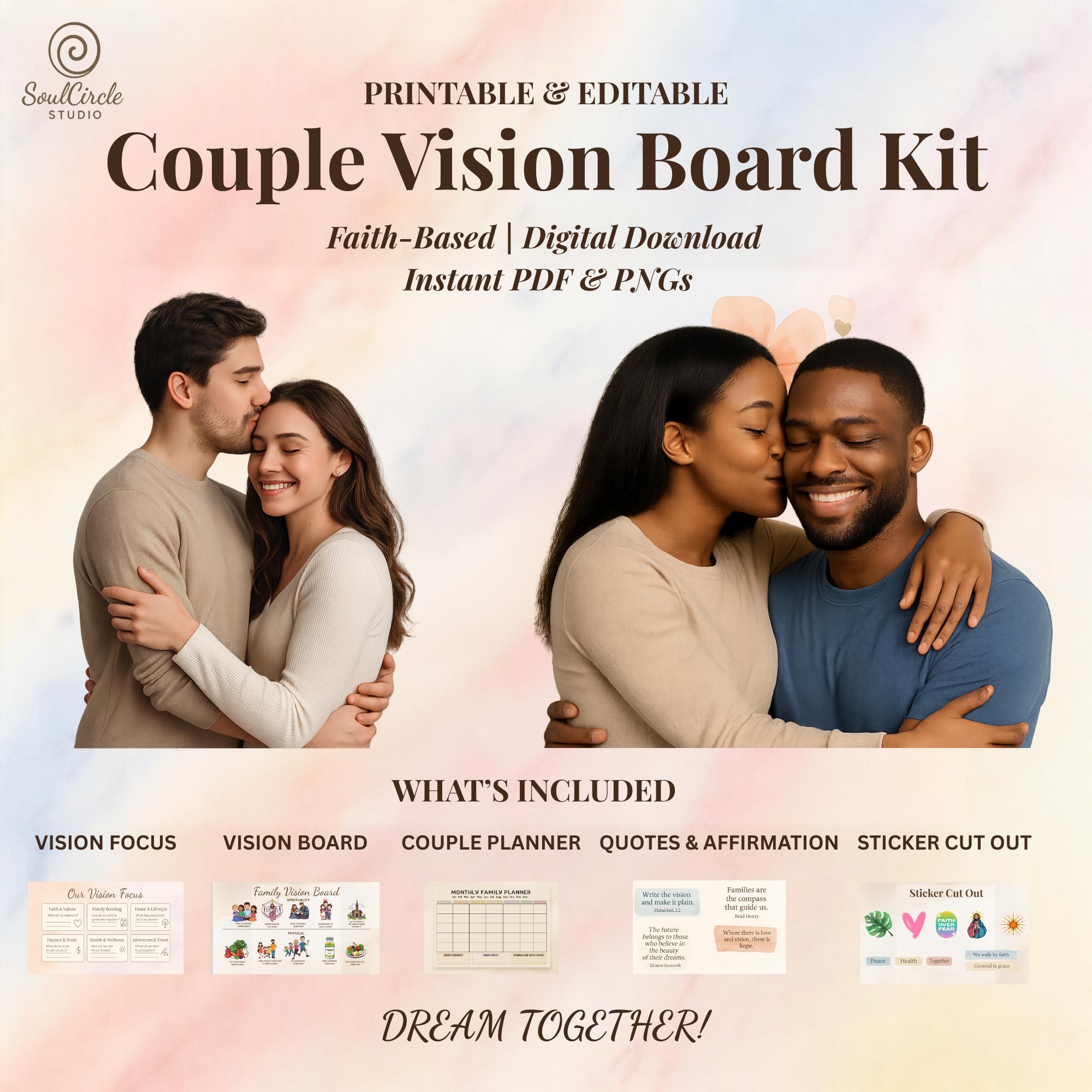 Editable Couples Vision Board Kit: Spiritual Quotes, Affirmations ...