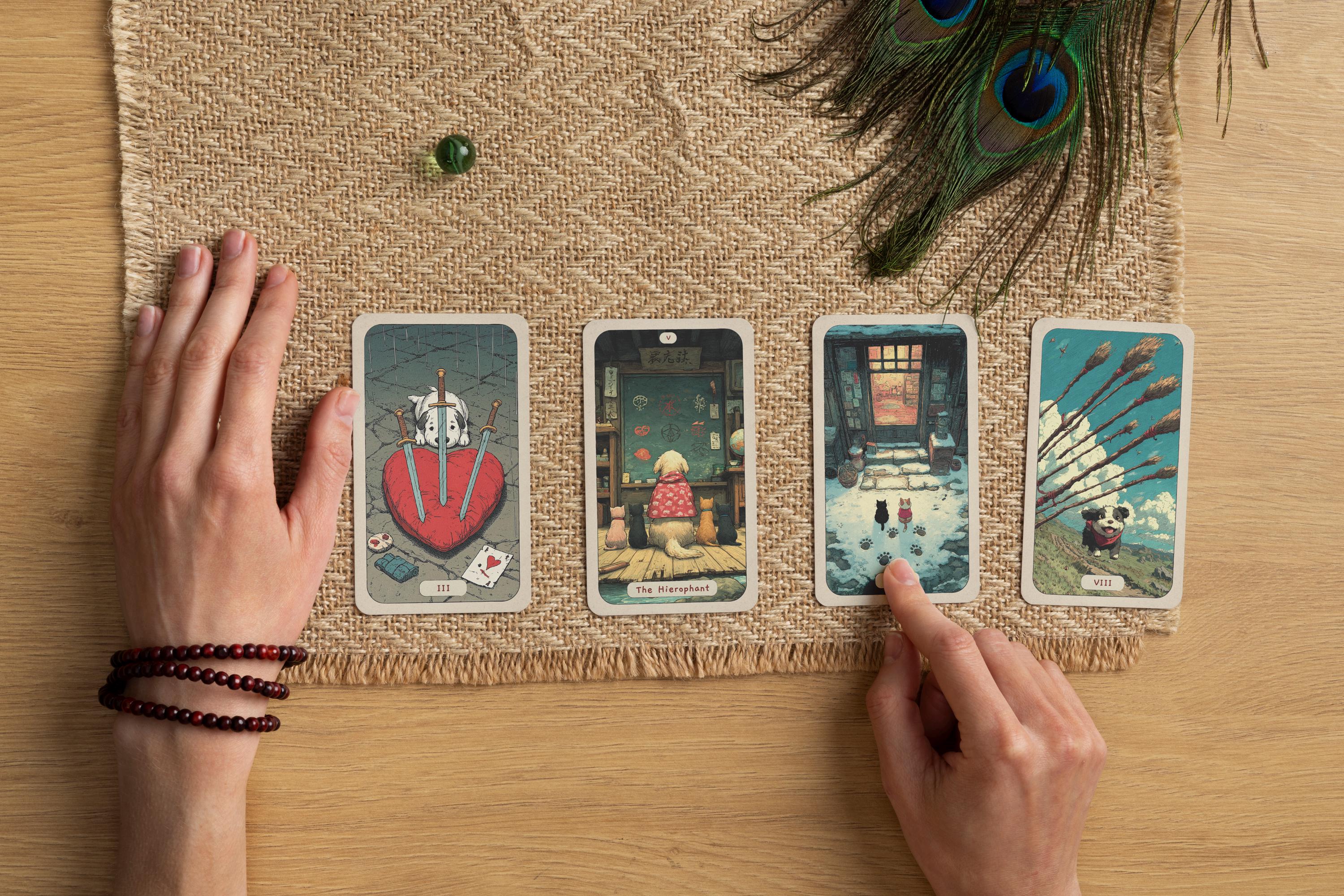Paw Tarot Deck – Full 78 Card Cute Animal Tarot – Ghibli-inspired Pet ...