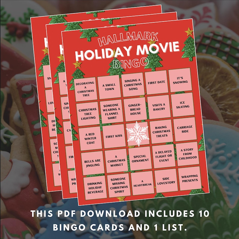 Hallmark Holiday Movie Bingo | Christmas Party Game | 10 Cards ...