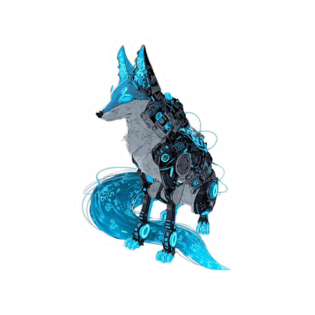 Cyberpunk Inari Fox Sticker Japanese Kitsune Vinyl Decal Mecha Animal ...