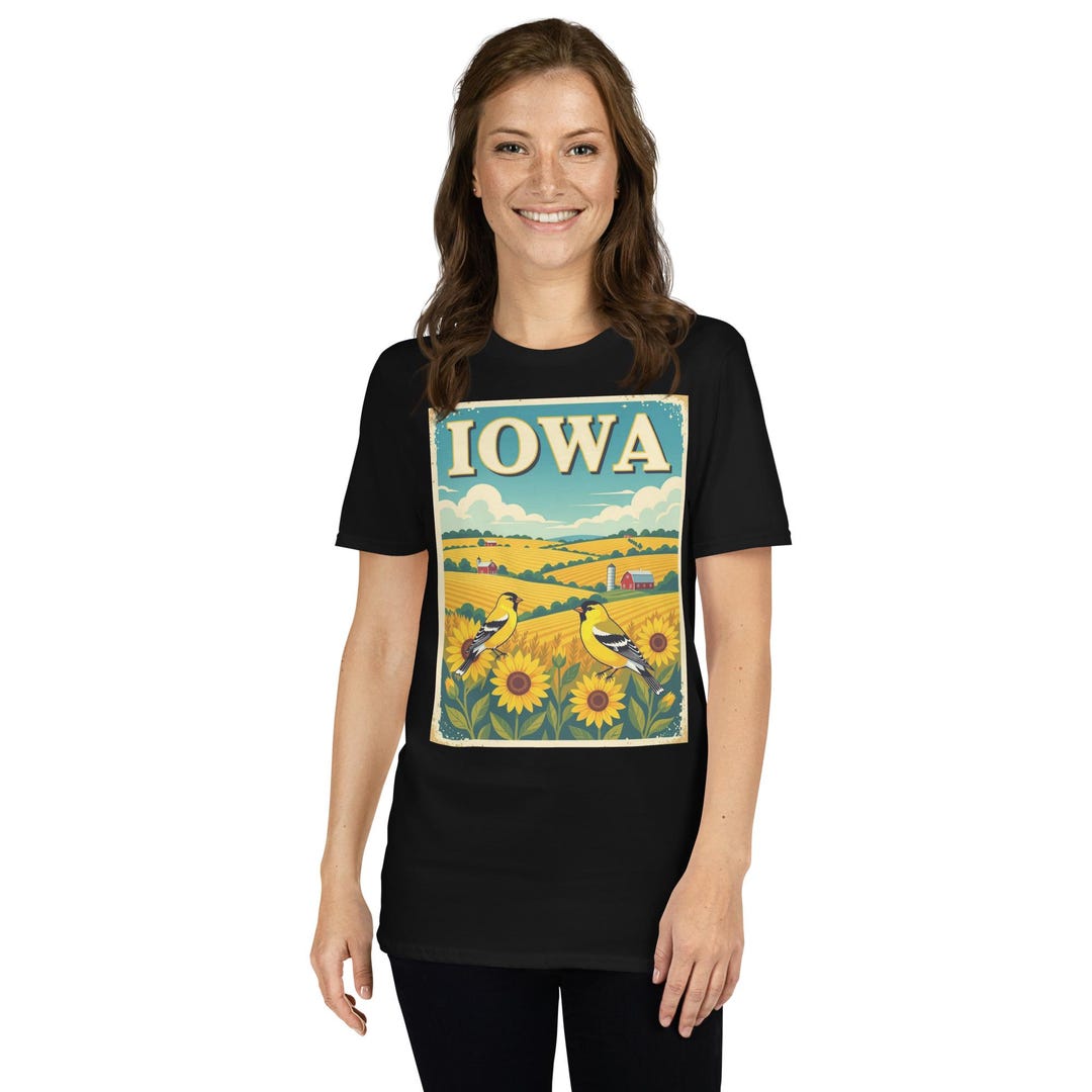Iowa Postcard T-shirt • the Hawkeye State Retro Tee • Vintage Iowa ...