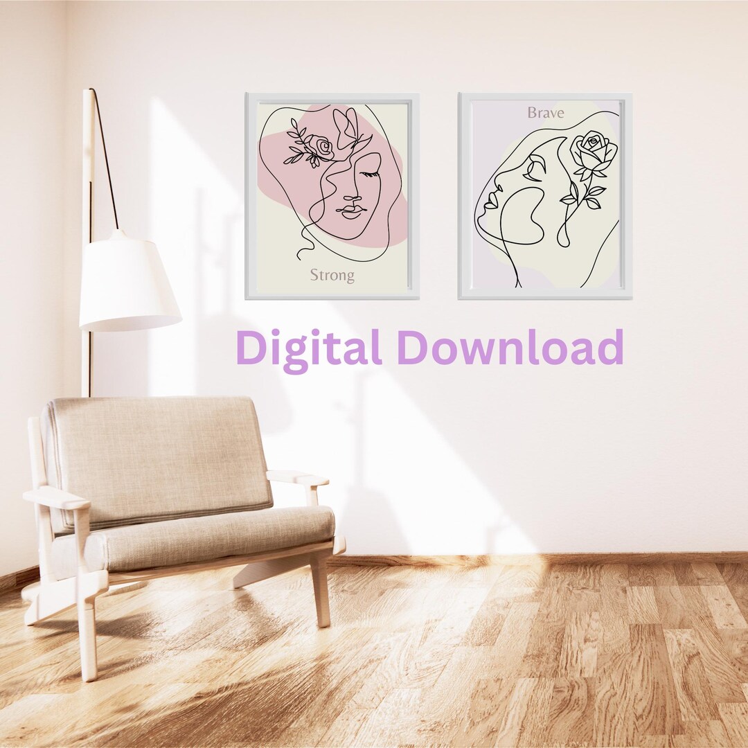 Positive Affirmations Poster Lineart Digital Download Female Energy ...