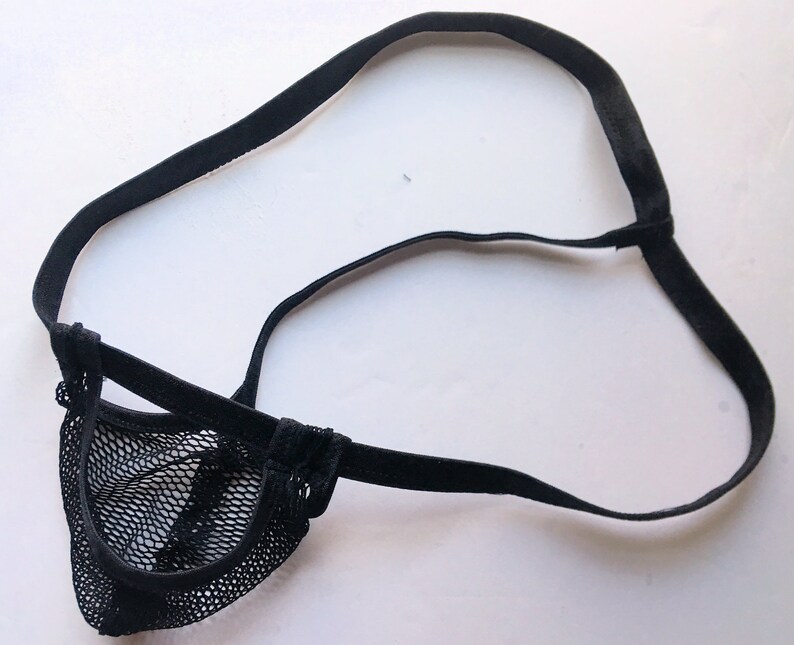 Men's G String SLIDER Ball Hugger Thong Adjustable front | Etsy