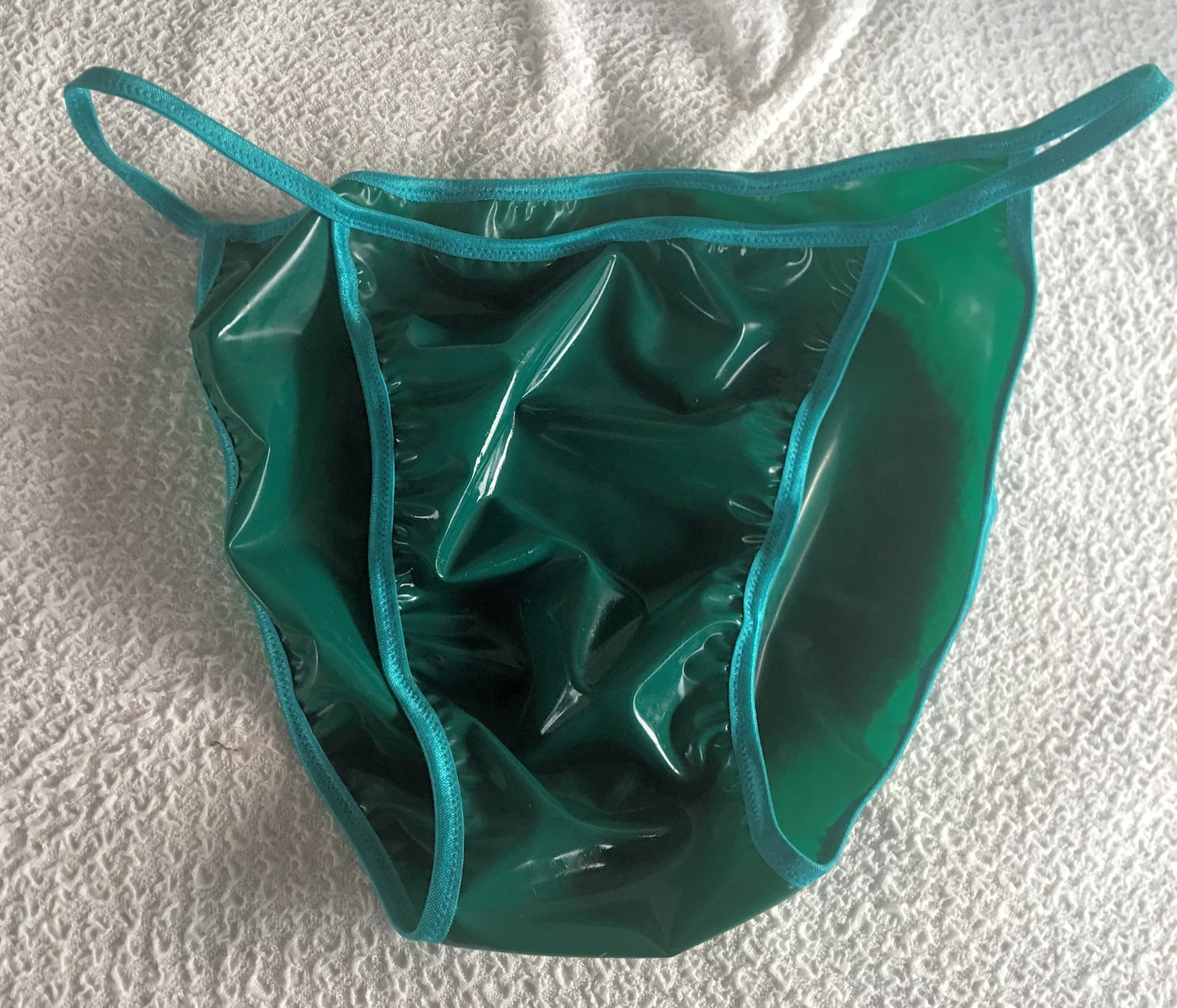 Men's Latex Rubber String Bikini Brief Tanga SEAMLESS Body Hug Tanga ...