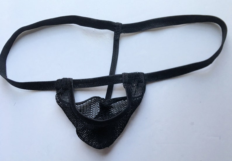 Men's G String SLIDER Ball Hugger Thong Adjustable front | Etsy