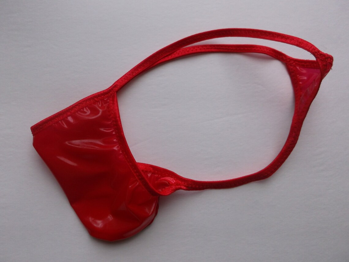 Mens Latex Rubber G String Thong Contoured Front Second Skin Etsy