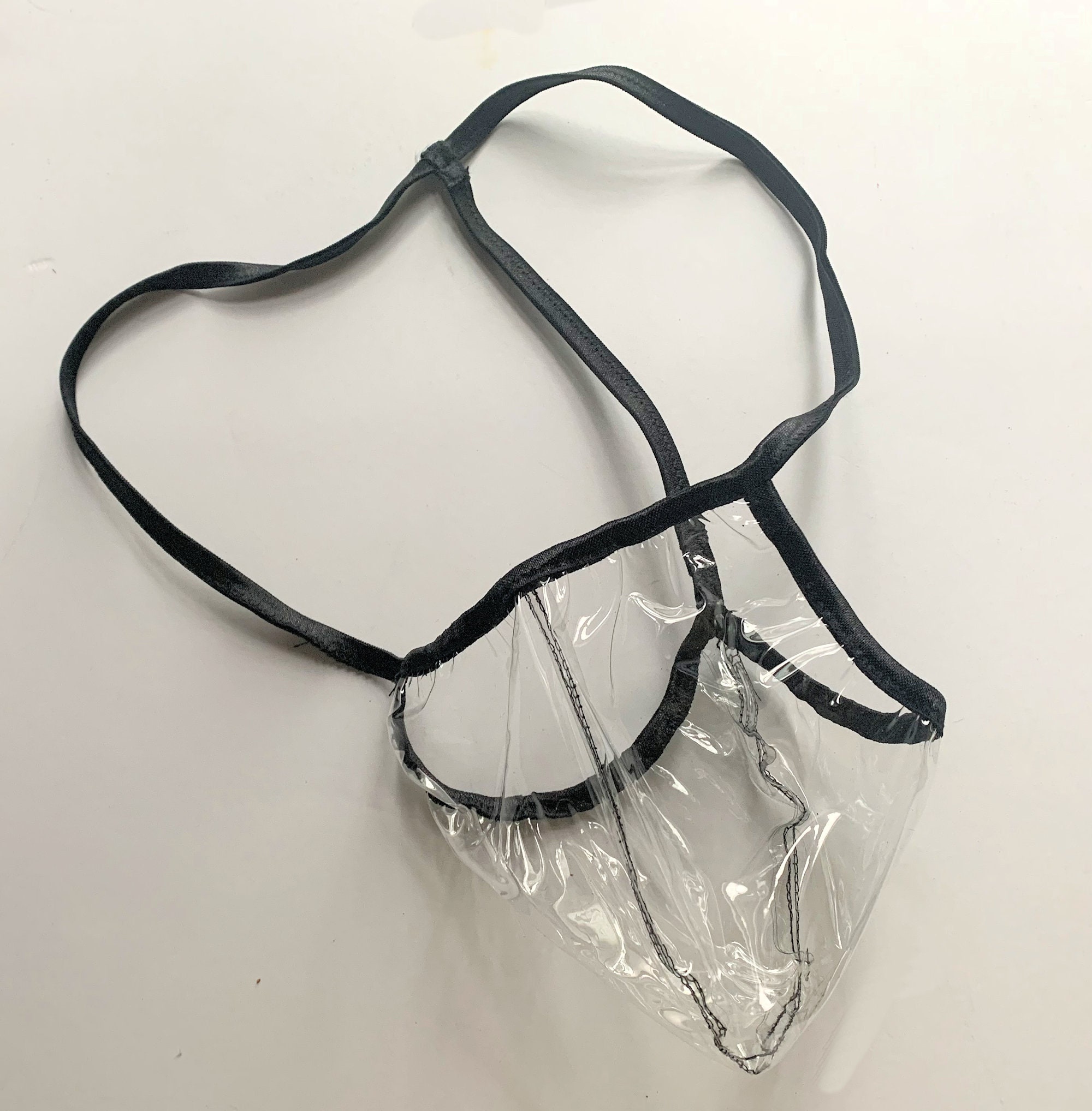 Men's Clear Plastic New CALIFORNIA CUT Transparent PVC Thong G String ...