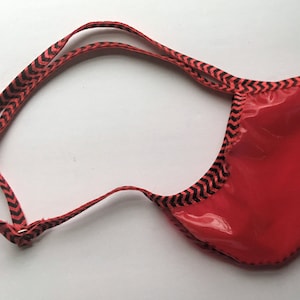 Men's LATEX RUBBER G String Wild Colors Exotic Thong Cabana Cut Second ...