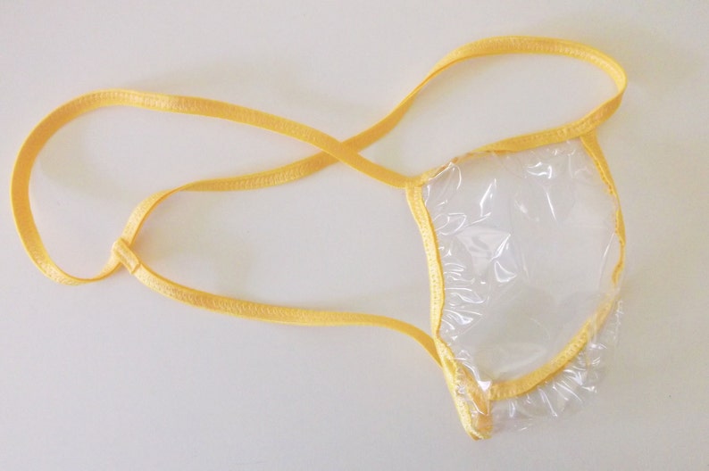 Men's Clear Plastic Flat Front SMASHER PVC Thong G String, Choose Back ...
