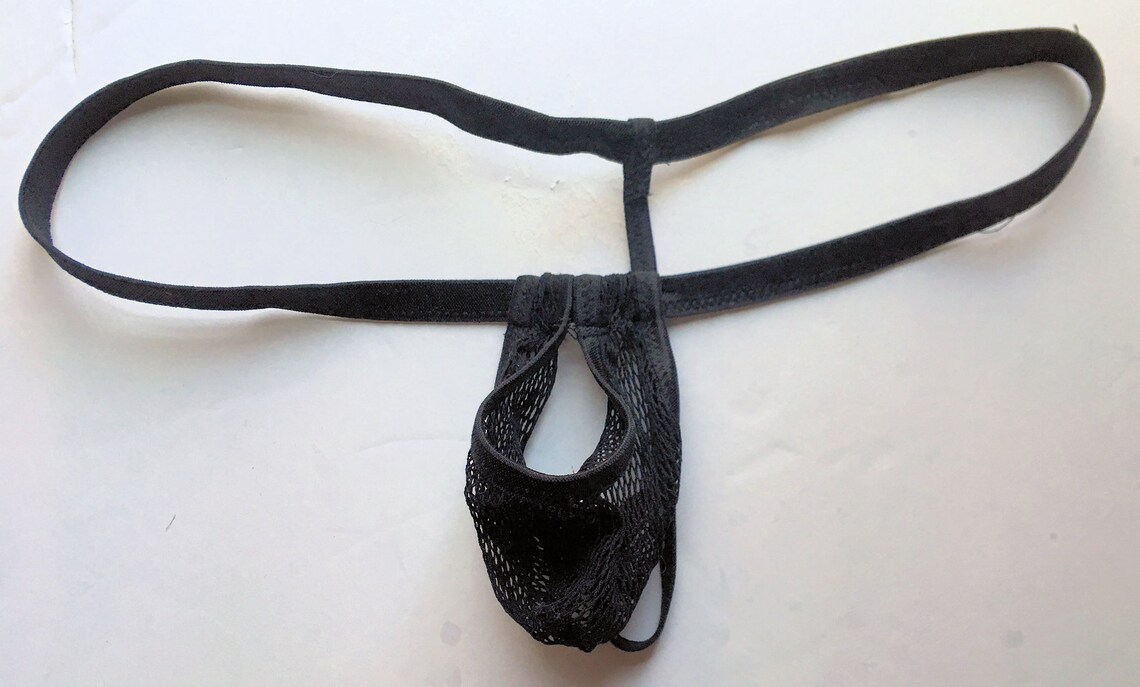 Men's G String SLIDER Ball Hugger Thong Adjustable front | Etsy