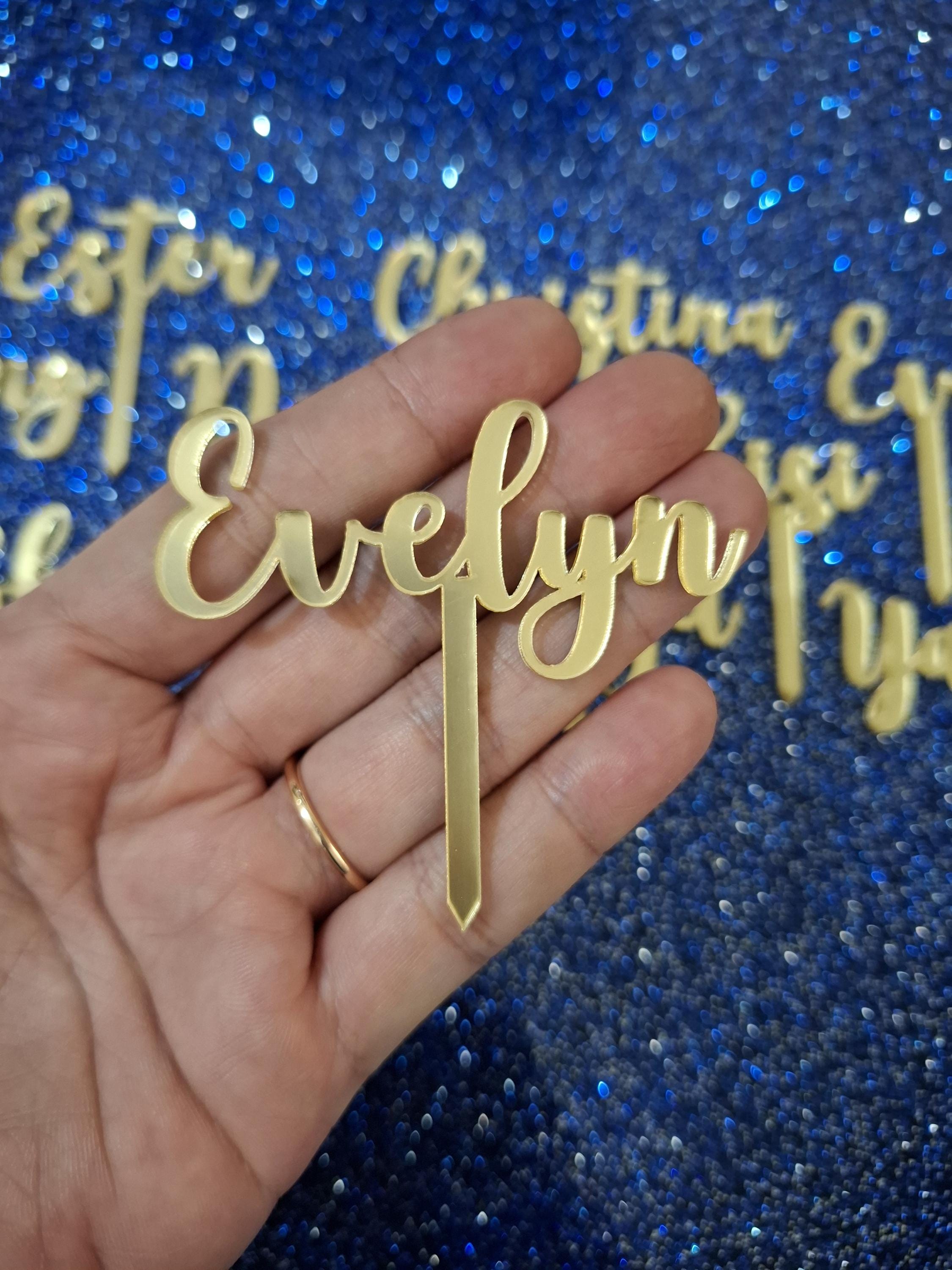 Personalized Mini Cake Toppers (set of 10): Custom Acrylic Cupcake ...