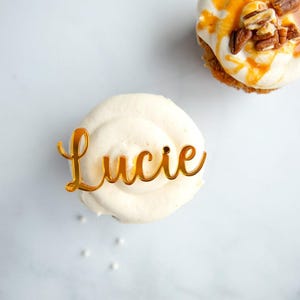 Personalized Mini Cake Toppers (set of 10): Custom Acrylic Cupcake ...