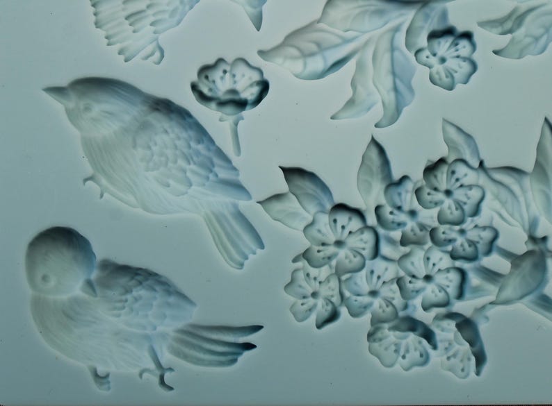 Aviary Birds Mold Redesign Silicone for Resin Clay Food Safe Chocolate ...