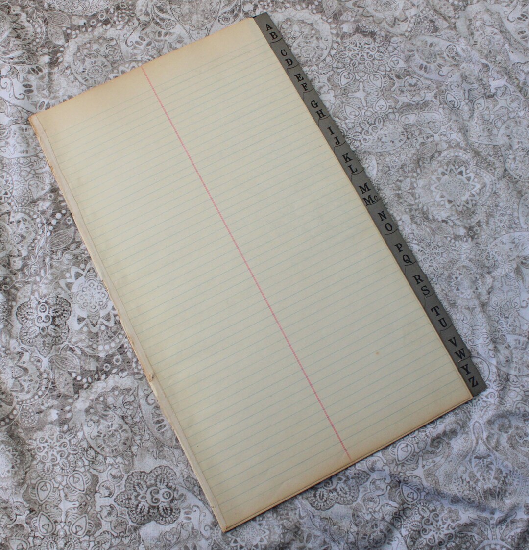 Ledger Alphabet Index Handwritten Original Vintage Collage Paper ...