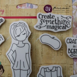 Julie Nutting Mindy Doll Cling Stamp 14 Piece Set - Etsy