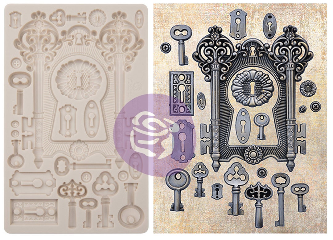 Locks & Keys Frames Molds Re-design Prima Silicone for Resin Clay Food ...
