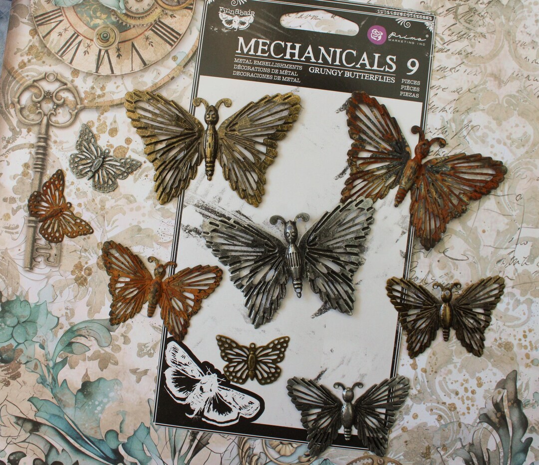 Grungy Butterflies Mechanicals 9 Rusty Metal Wings Finnabair ...