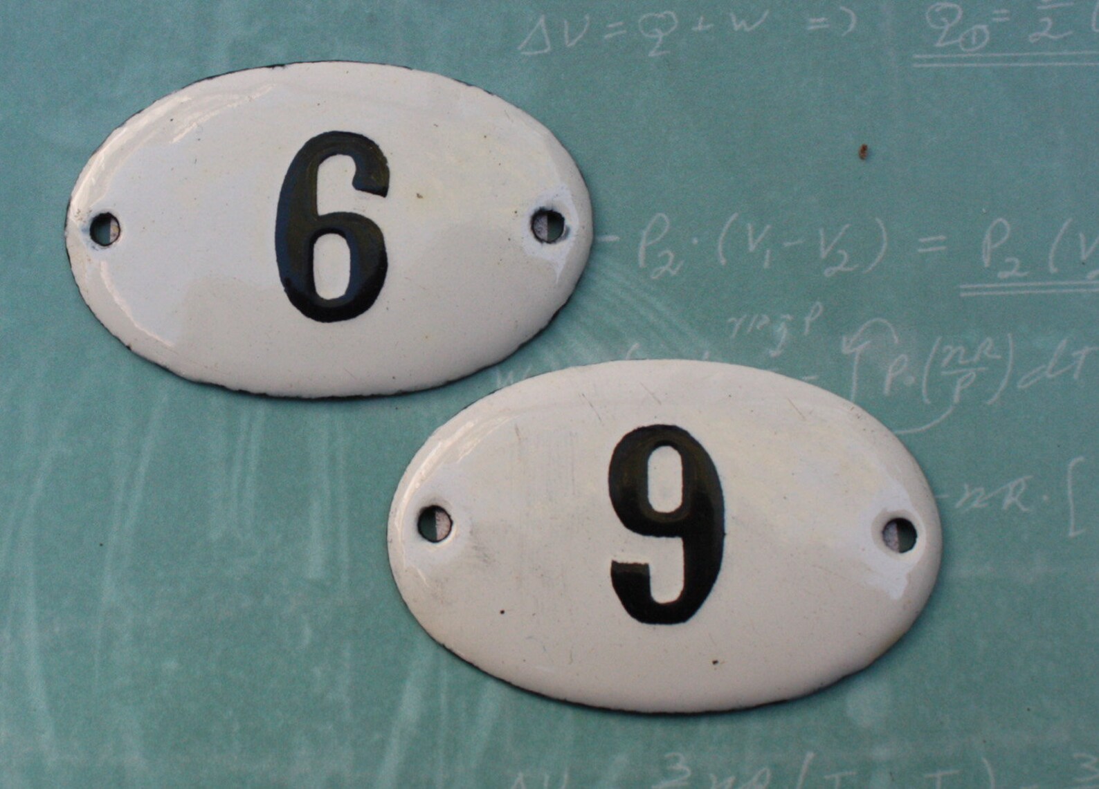 European Enameled House Number Tag - Pick Your Number - Etsy