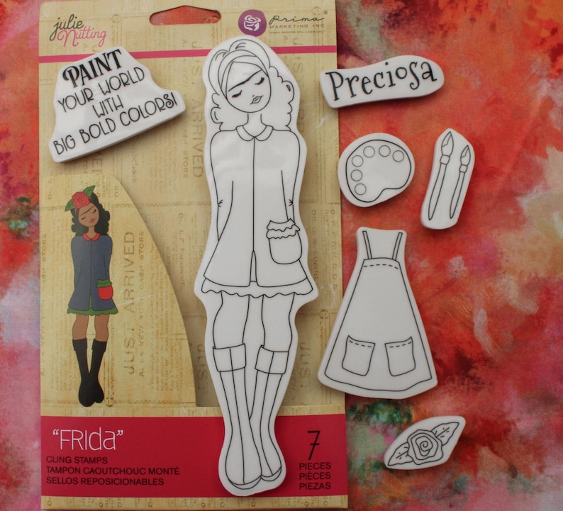 Julie Nutting Freida Cling Stamp Doll Set 6 Pieces Prima - Etsy