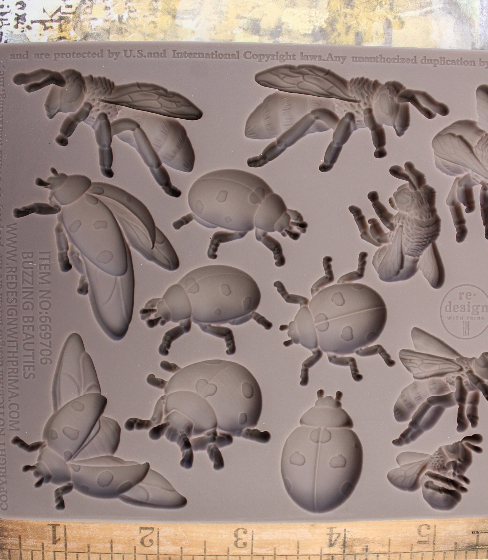 Buzzing Beauties Silicone Mold: Bees, Bugs, Moth Wings - Prima Re ...