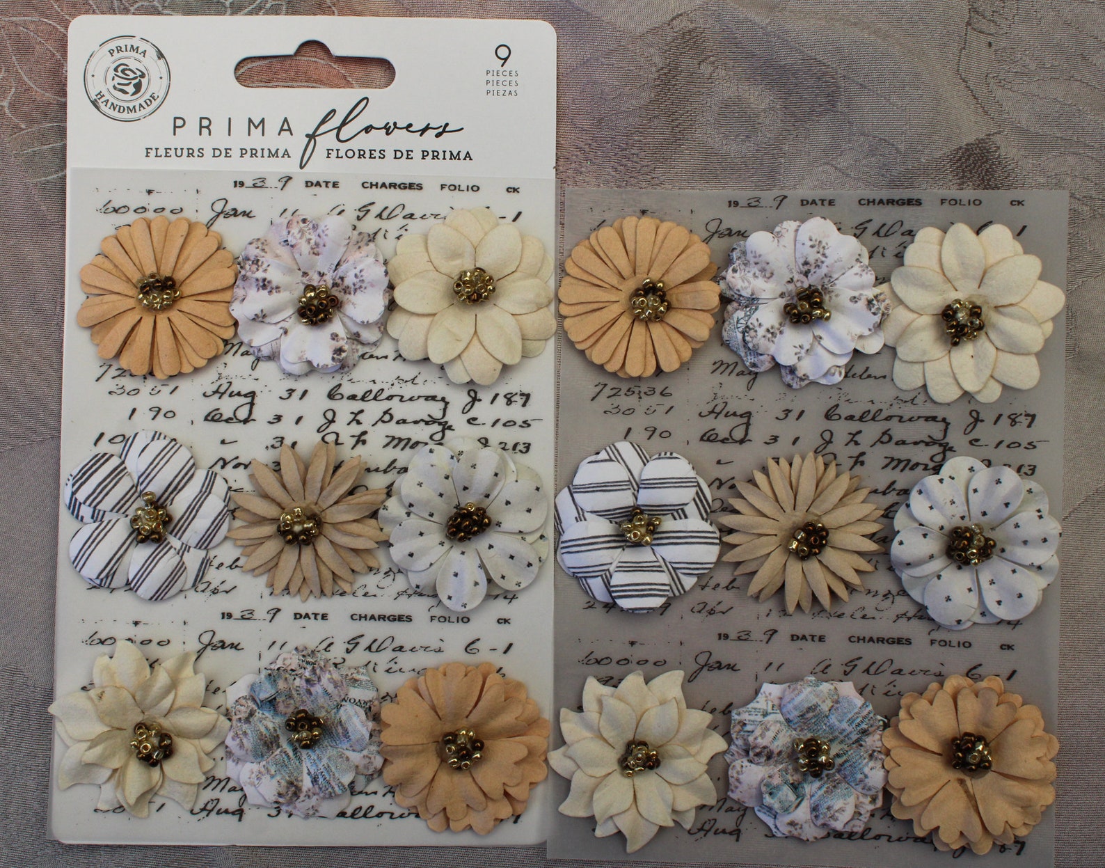 Pretty Pale Collection Sweet Species 9 Paper Floral Embellishments ...