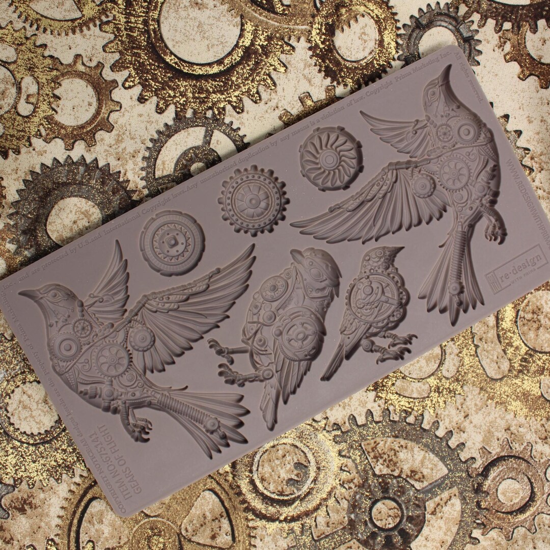 Steampunk Bird Silicone Mold - Gears of Flight - Prima Re-design - Etsy