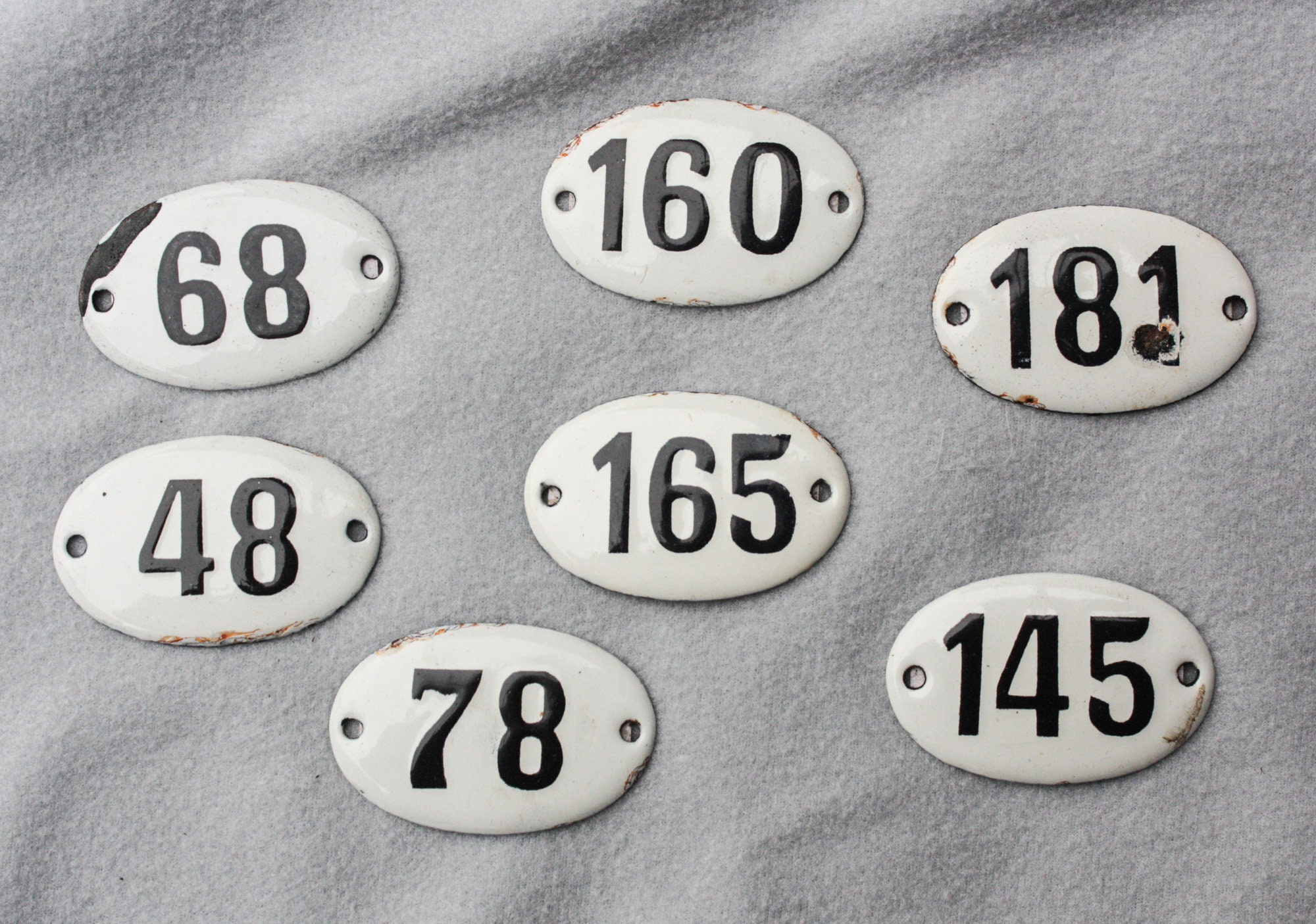 European Enameled House Number Tag - Pick Your Number - Etsy