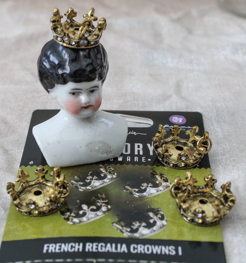 Crown Charms Metal Memory Hardware Prima French Regalia Frank Garcia - Etsy