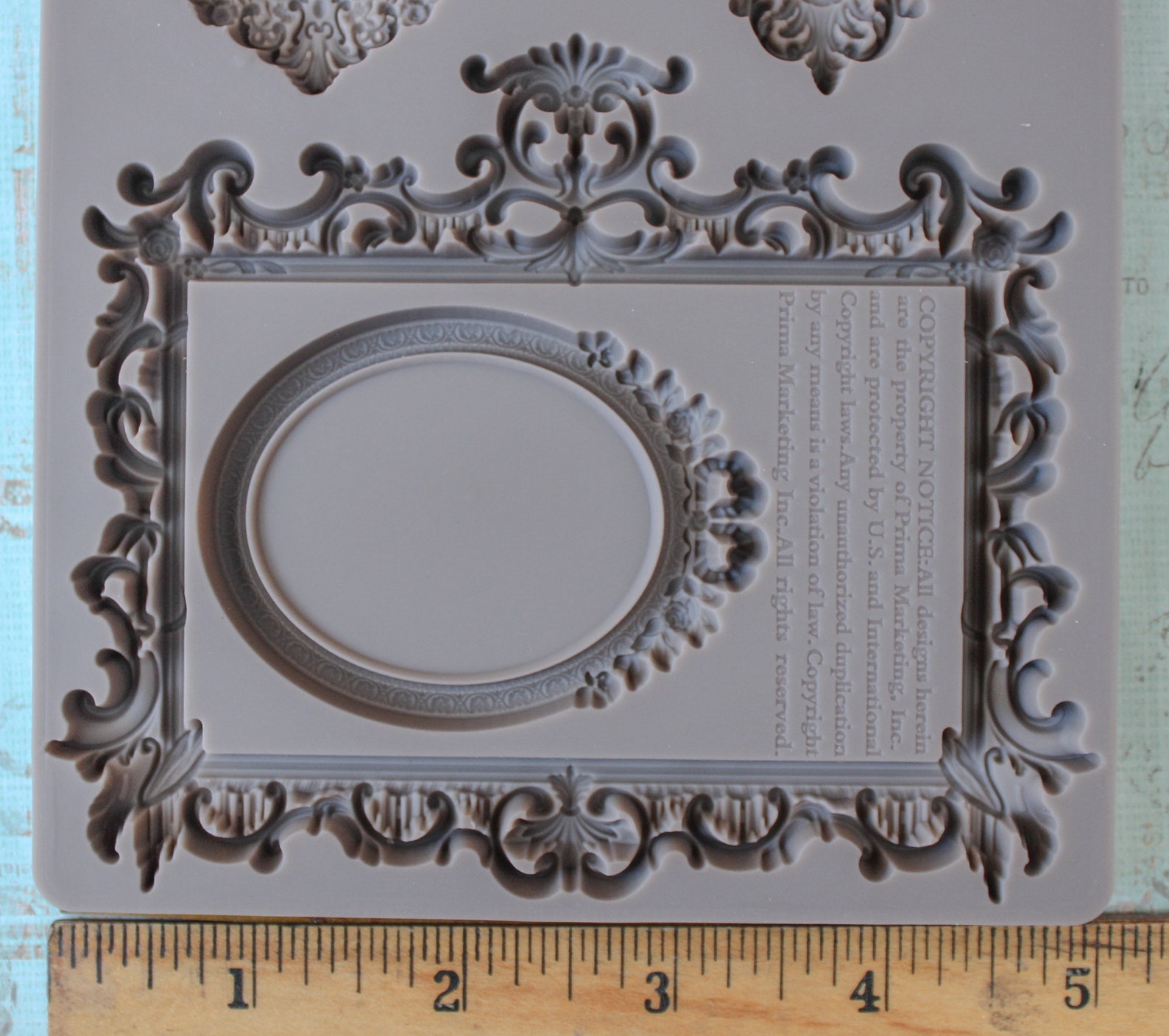 Lucian Frames Silicone Mold: Ornate Rectangle & Oval Decor Re-design ...