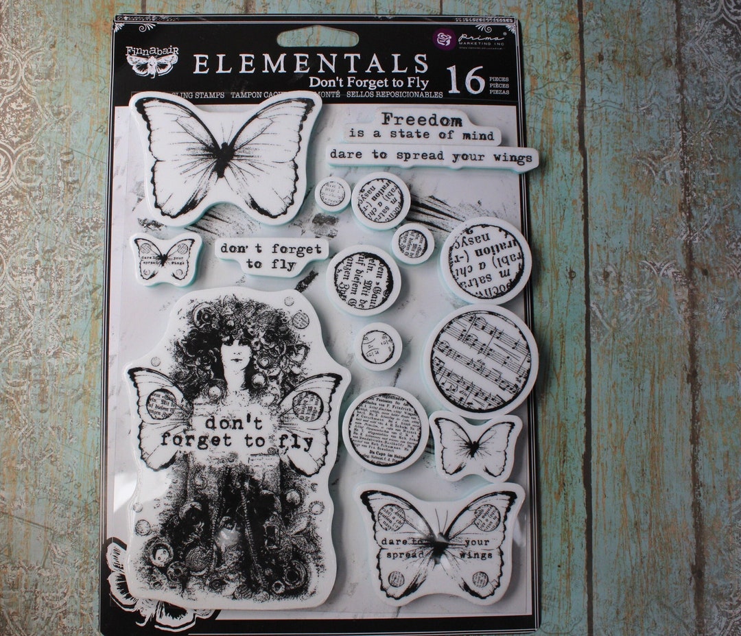 Don't Forget to Fly Cling Stamp Set 16 Pieces Finnabair Prima - Etsy