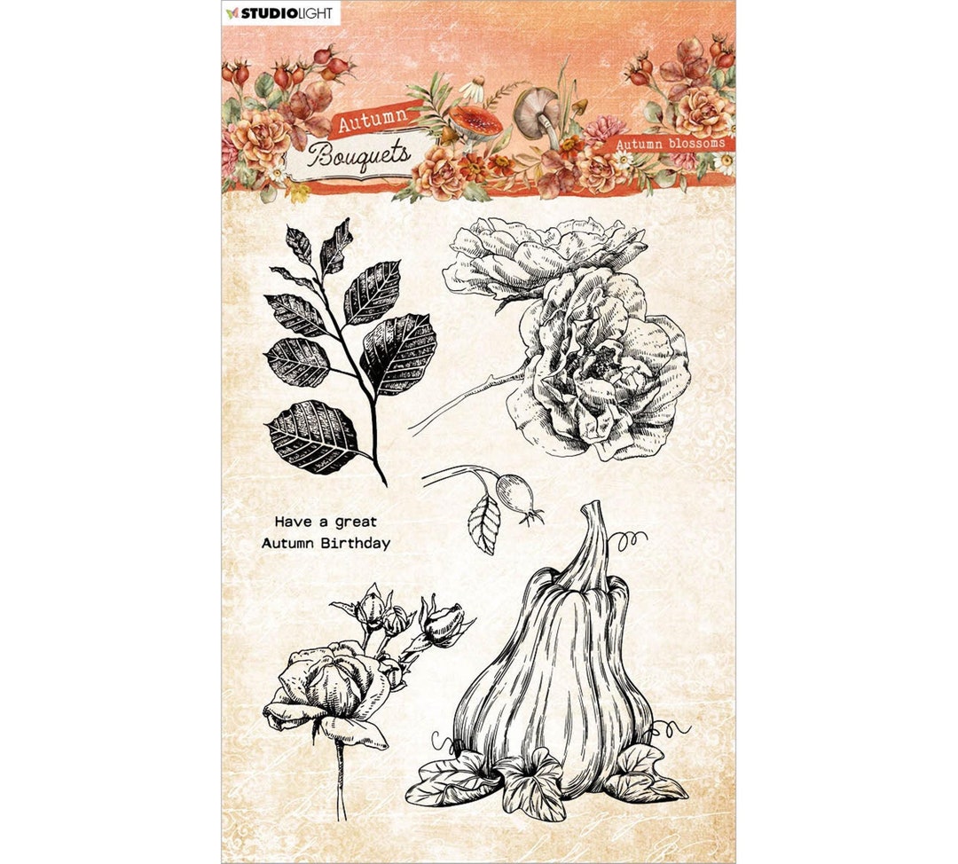 Autumn Bouquets Clear Cling Stamp Set Studio Light - Etsy