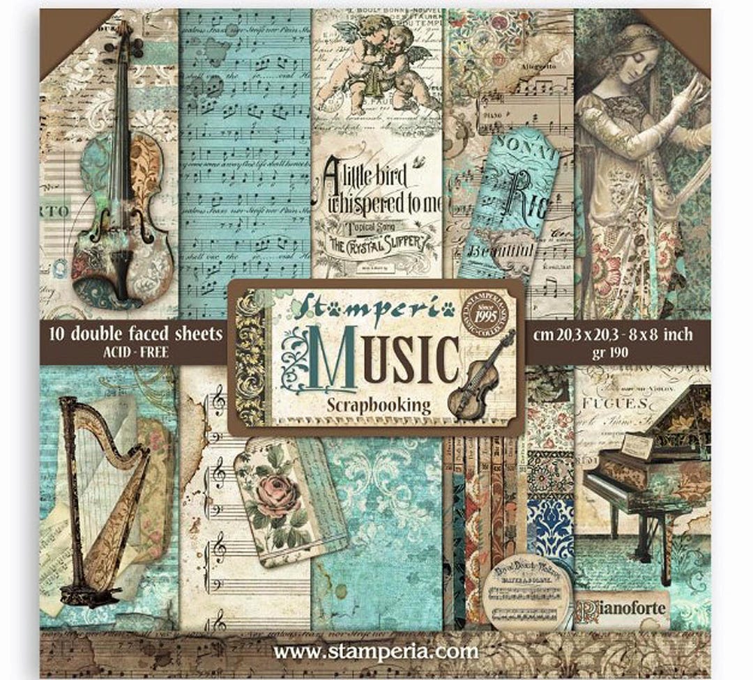 Music 8x8 Cardstock Paper Pad 10 Double Sided Sheets - Etsy