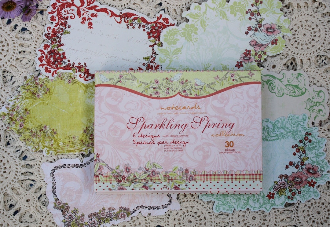 Sparkling Spring Die Cut Journaling Notecards 30 Pieces 6 Designs Prima ...
