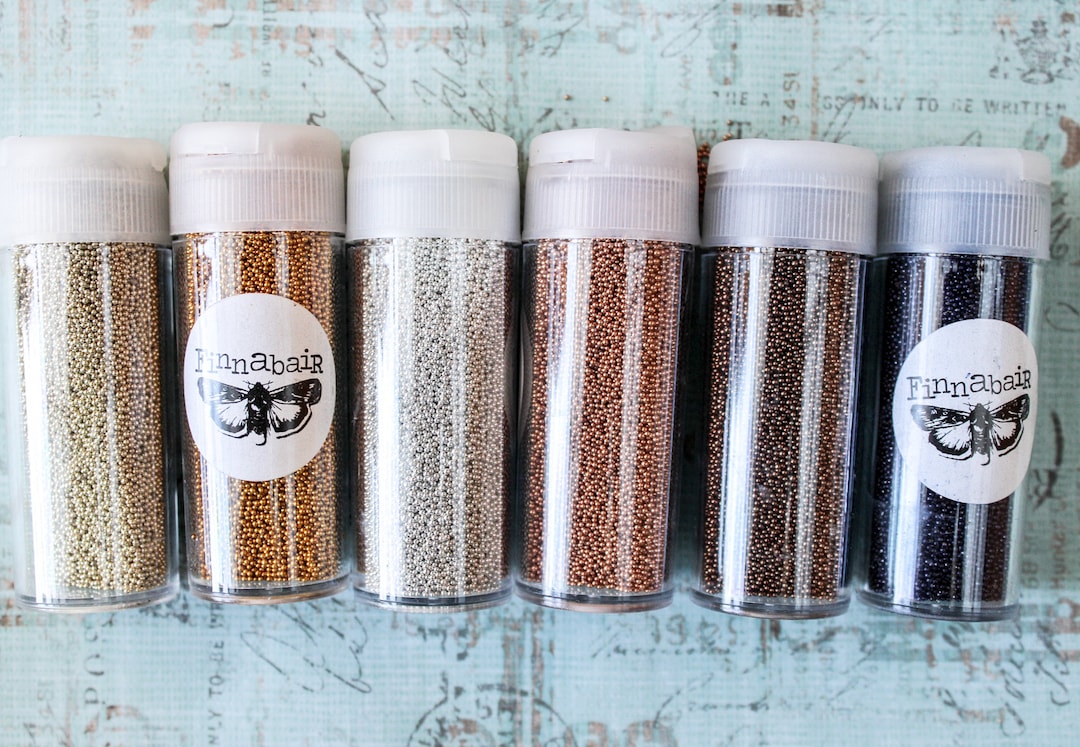 Metallic Micro Beads Set of Six Finnabair Art Ingredients Prima - Etsy