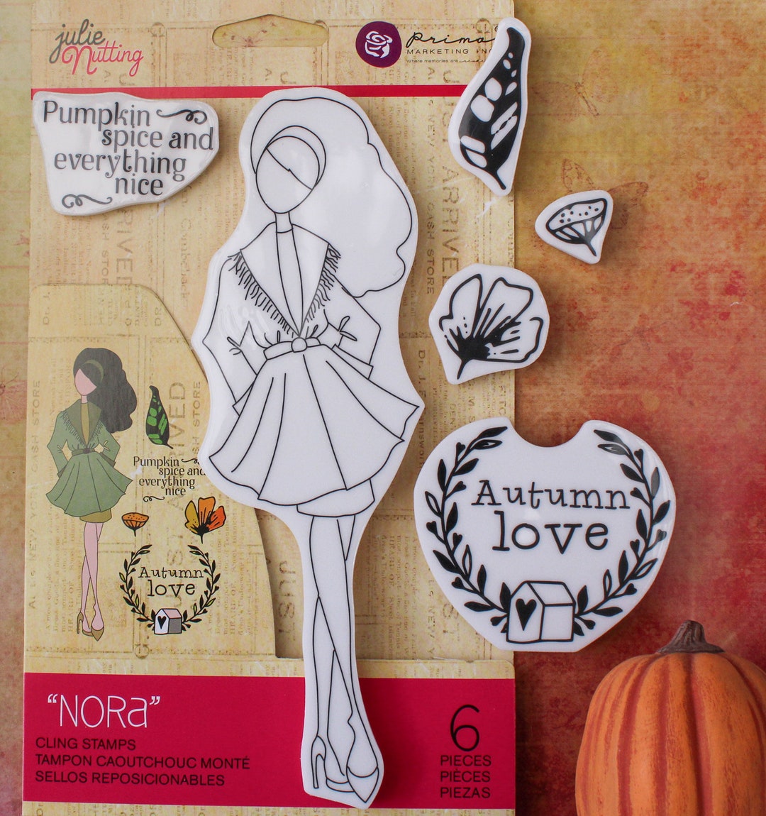 Julie Nutting Nora Cling Stamp Doll Set 6 Pieces Autumn Prima - Etsy