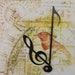 Clock Hands Music Notes Vintage Black Decorative for Collage and Mixed ...