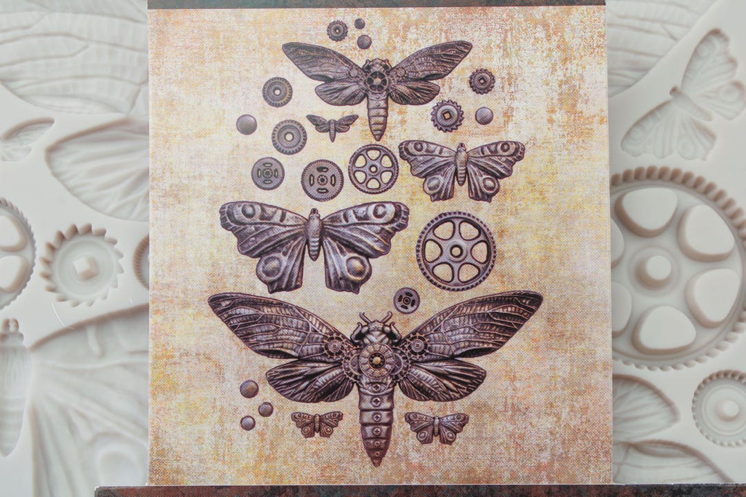 Mecha Moth Molds Re-design Prima Moth Wings Gears Silicone for Resin ...