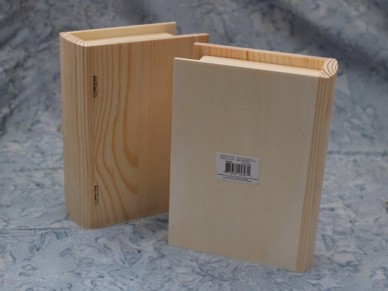Book Shaped Wood Box Unfinished 6.5 X 4.25 X 2 - Etsy