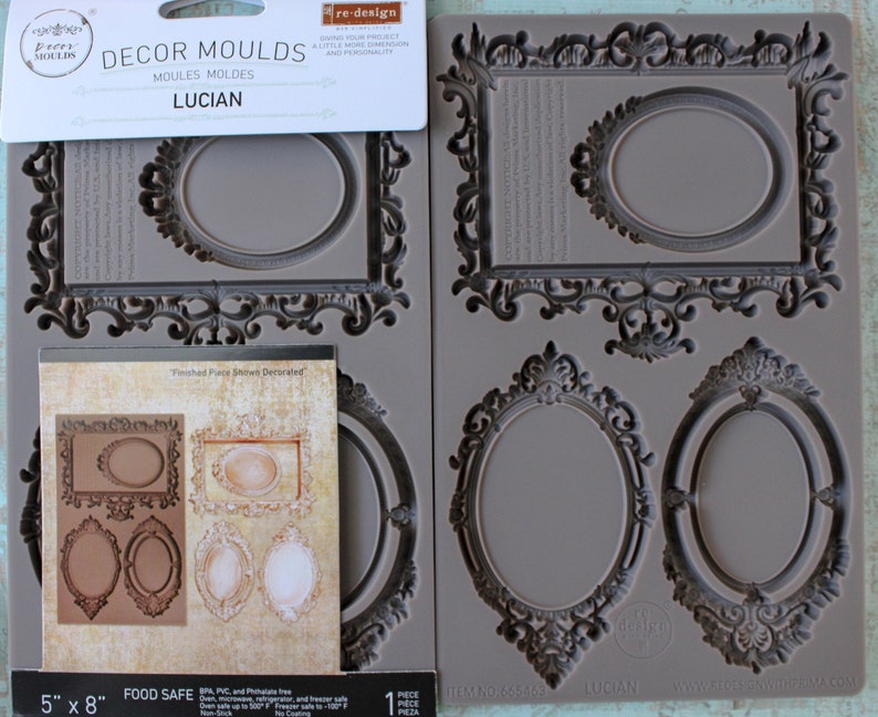 Lucian Frames Silicone Mold: Ornate Rectangle & Oval Decor Re-design ...