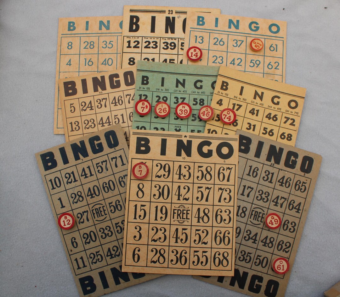9 Bingo Cards 10 Call Numbers 10 Markers 4 Paper Four Sheets - Etsy