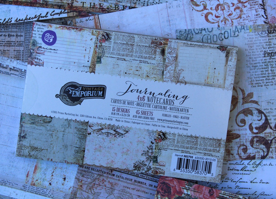 Vintage Emporium Journaling Note Cards Postcards 15 Designs 45 Sheets ...