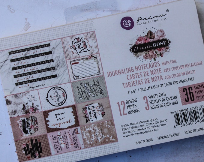 Amber Rose Journaling Note Cards Postcards 15 Designs 45 Sheets ...