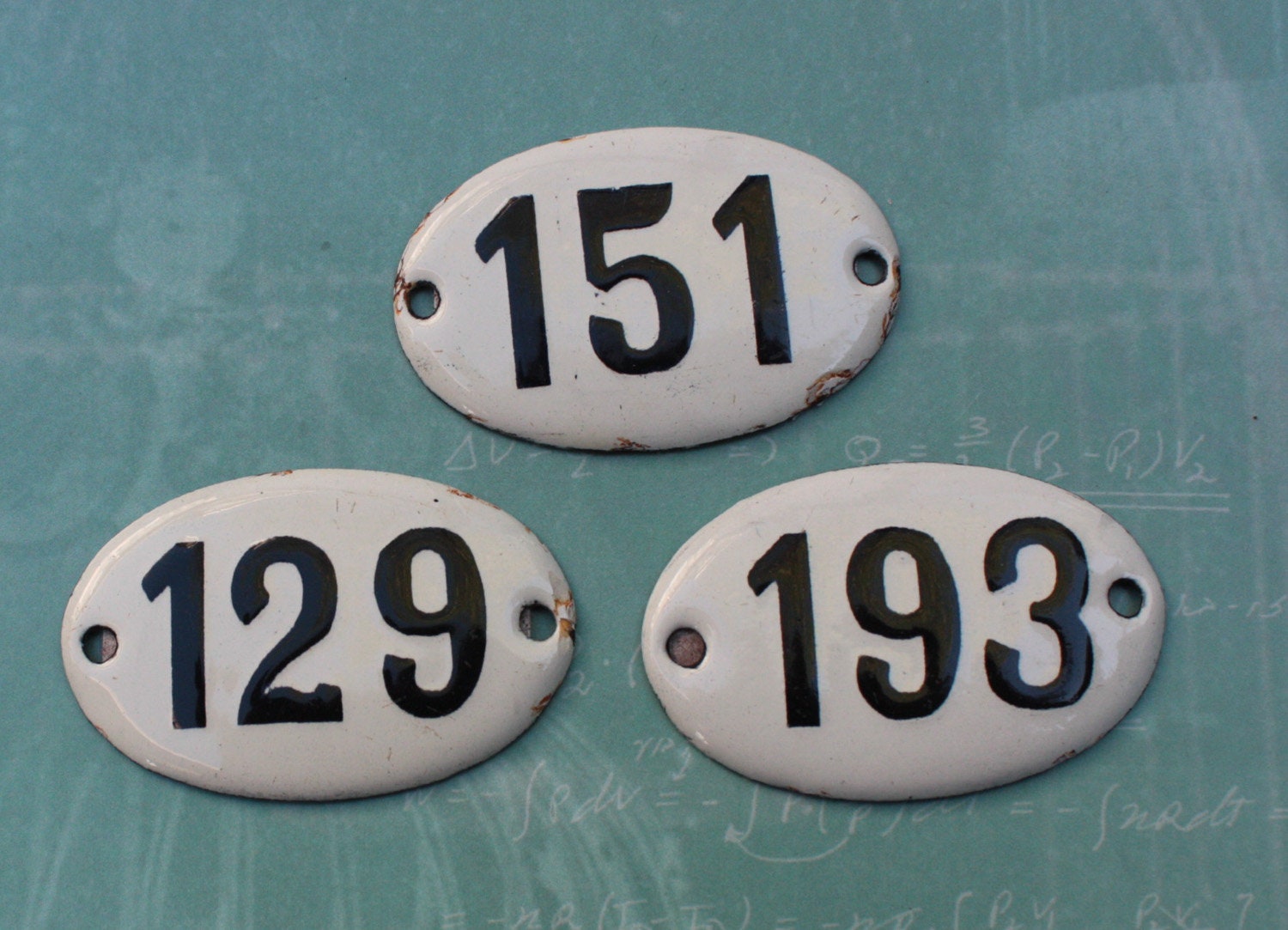 European Enameled House Number Tag - Pick Your Number - Etsy
