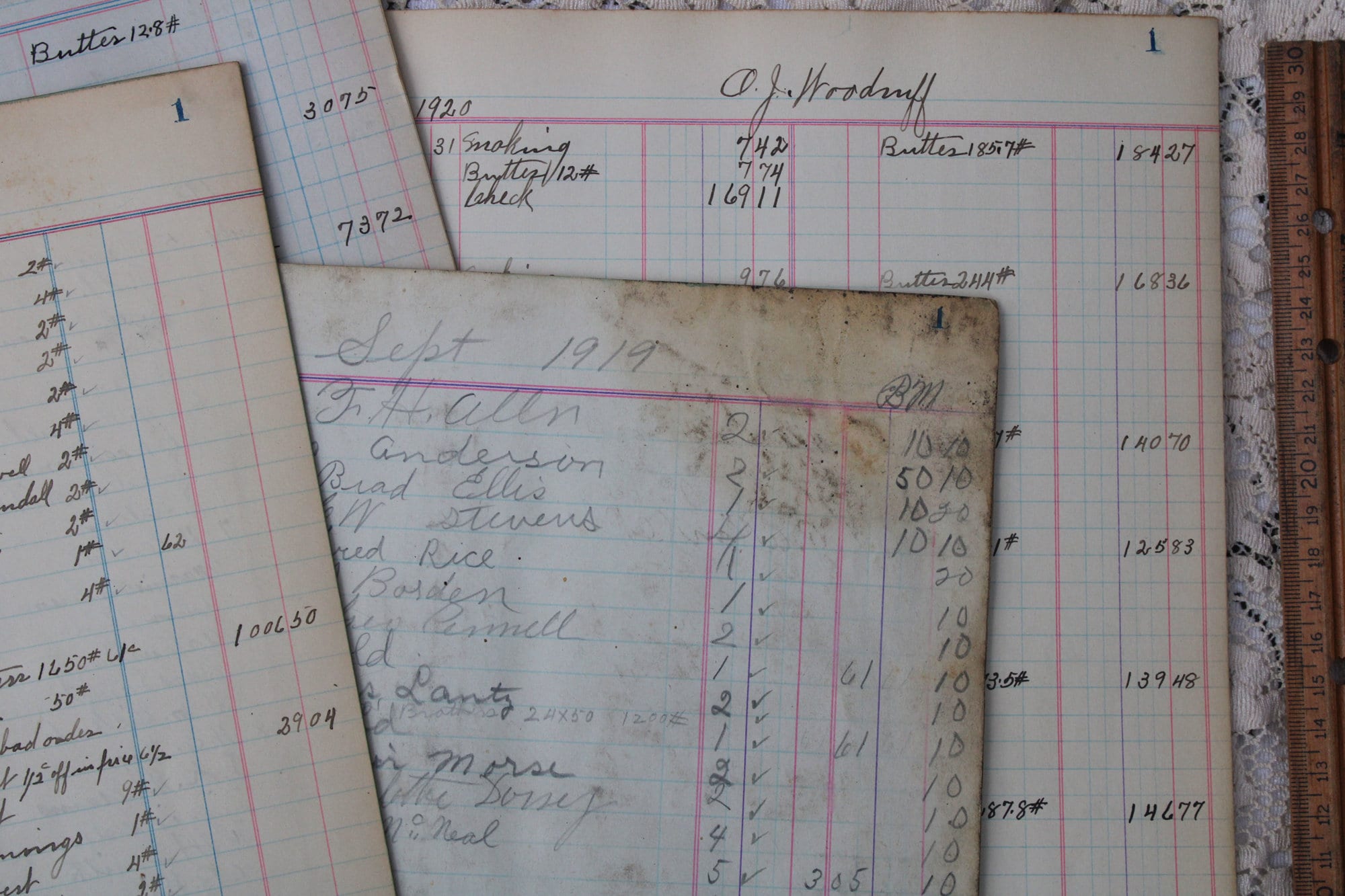 10 Original Ledger Pages Antique Handwritten Mix of different | Etsy