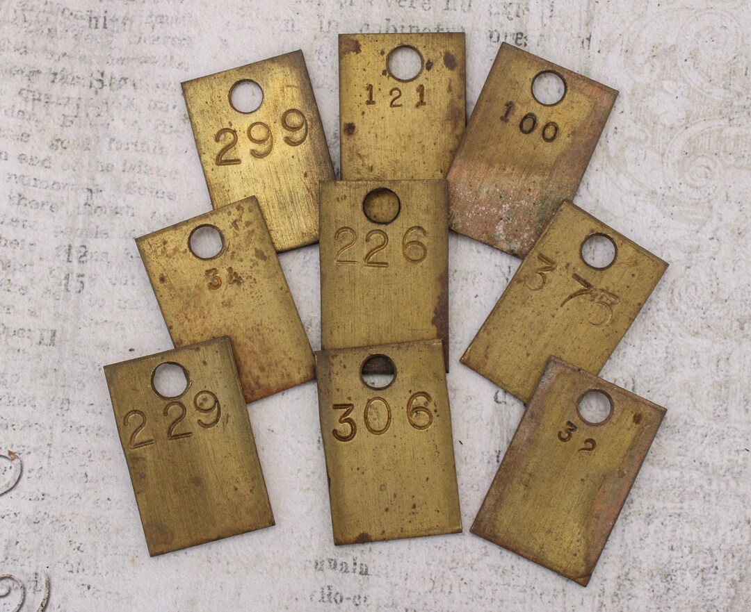 Numbered Tag 3 Pieces Brass Metal - Etsy