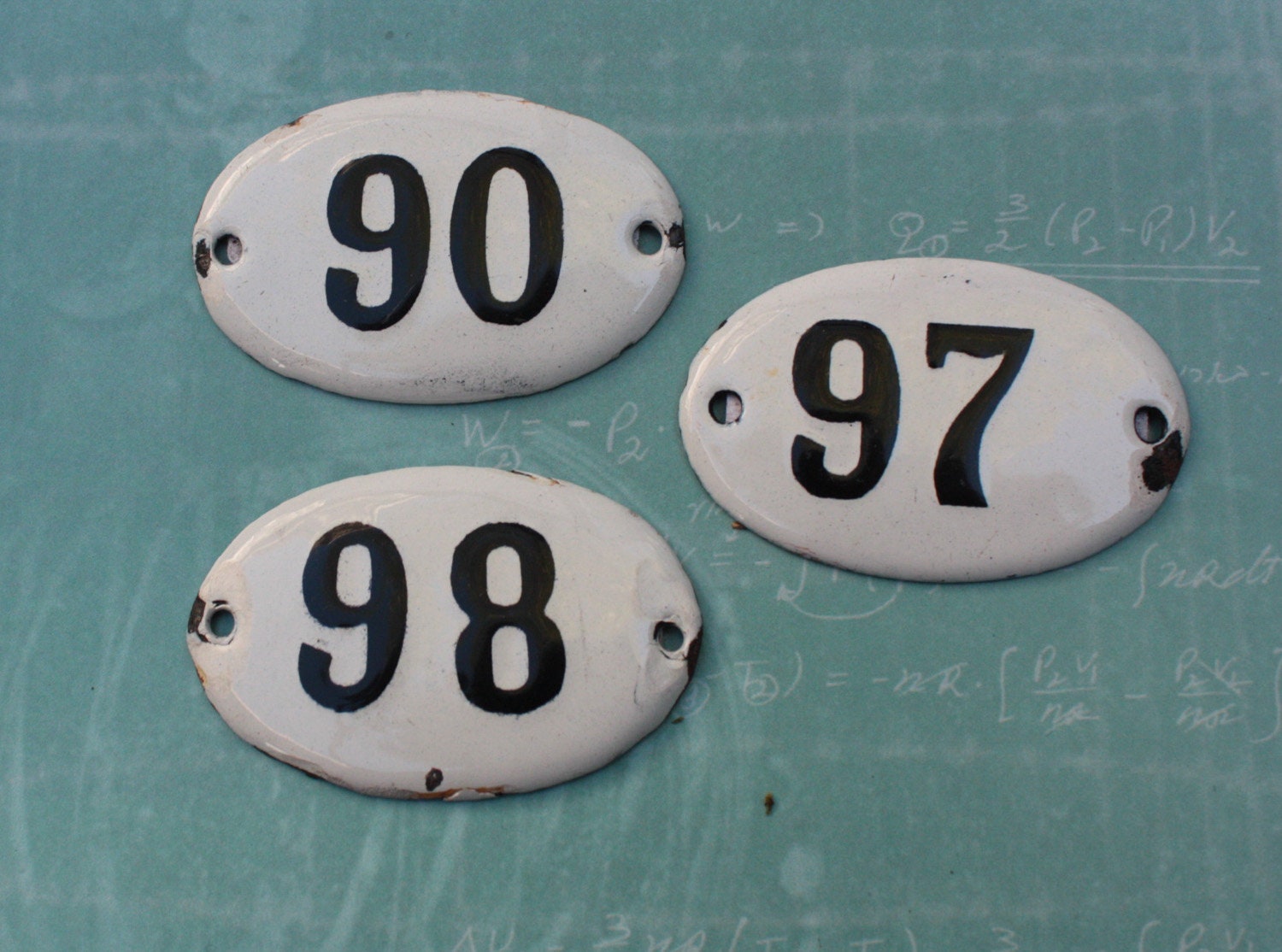 European Enameled House Number Tag - Pick Your Number - Etsy