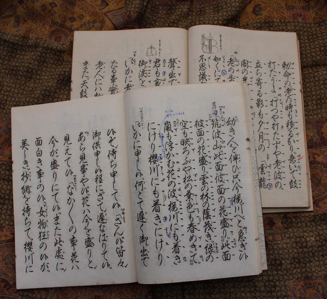 Japanese NOH Performance Scenario Script Book Vintage Kanji Libretto - Etsy