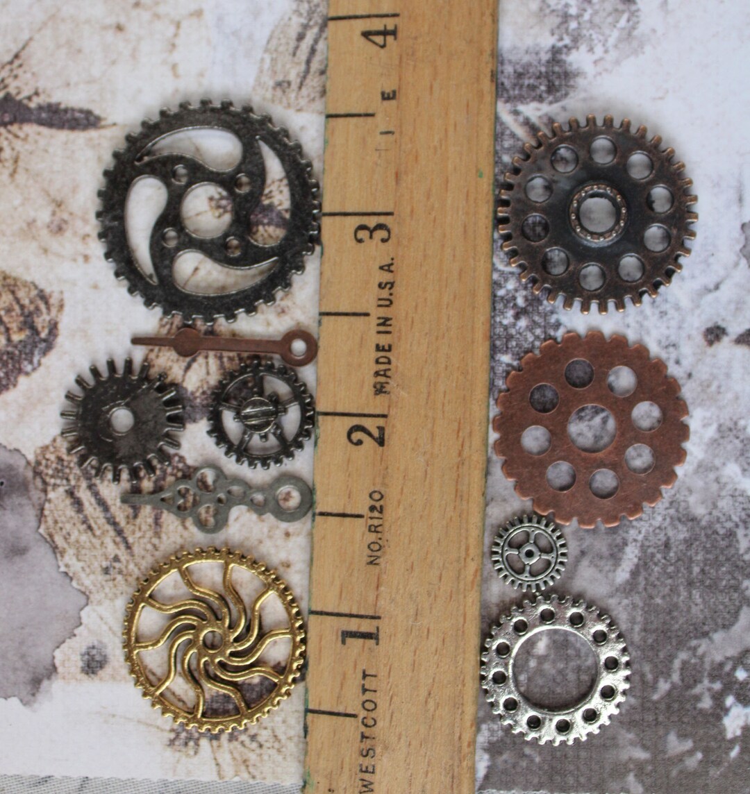 Flat Craft Gears Metal 10 Pieces for Jewelry Mixed Media Steampunk - Etsy