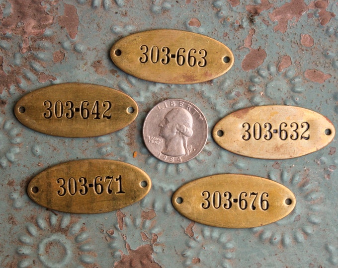 2 Brass Tags Number Tag Metal Industrial Badge Plate - Etsy