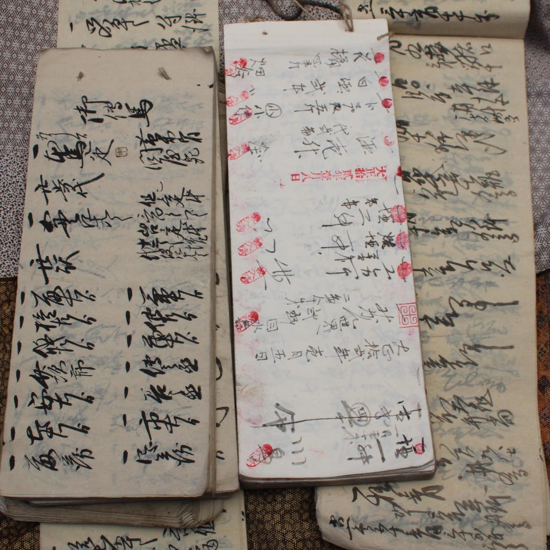 Pages From Japanese Handwritten Bookkeeping Ledger Receipt Book ...